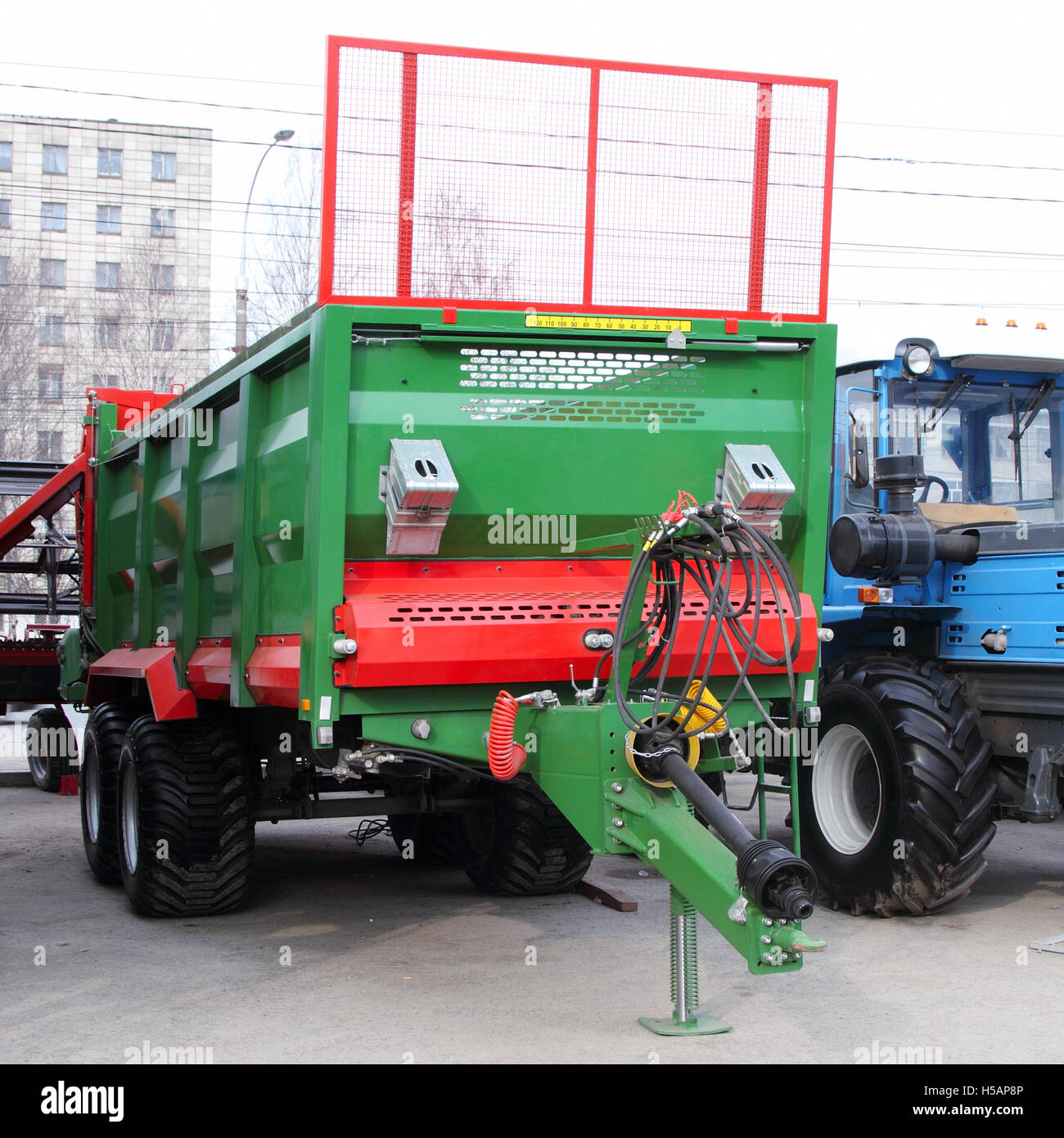 Modern tractor trailer Stock Photo - Alamy