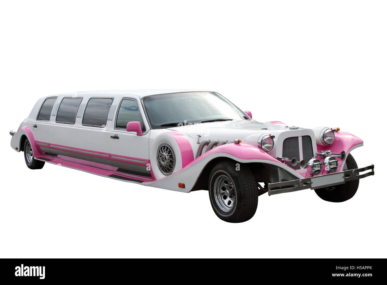 White limousine separately on a white background Stock Photo - Alamy