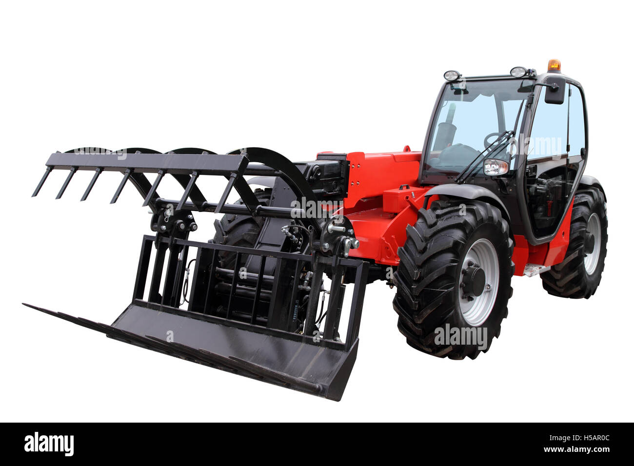 Red face-to-face loader isolated on a white background Stock Photo - Alamy