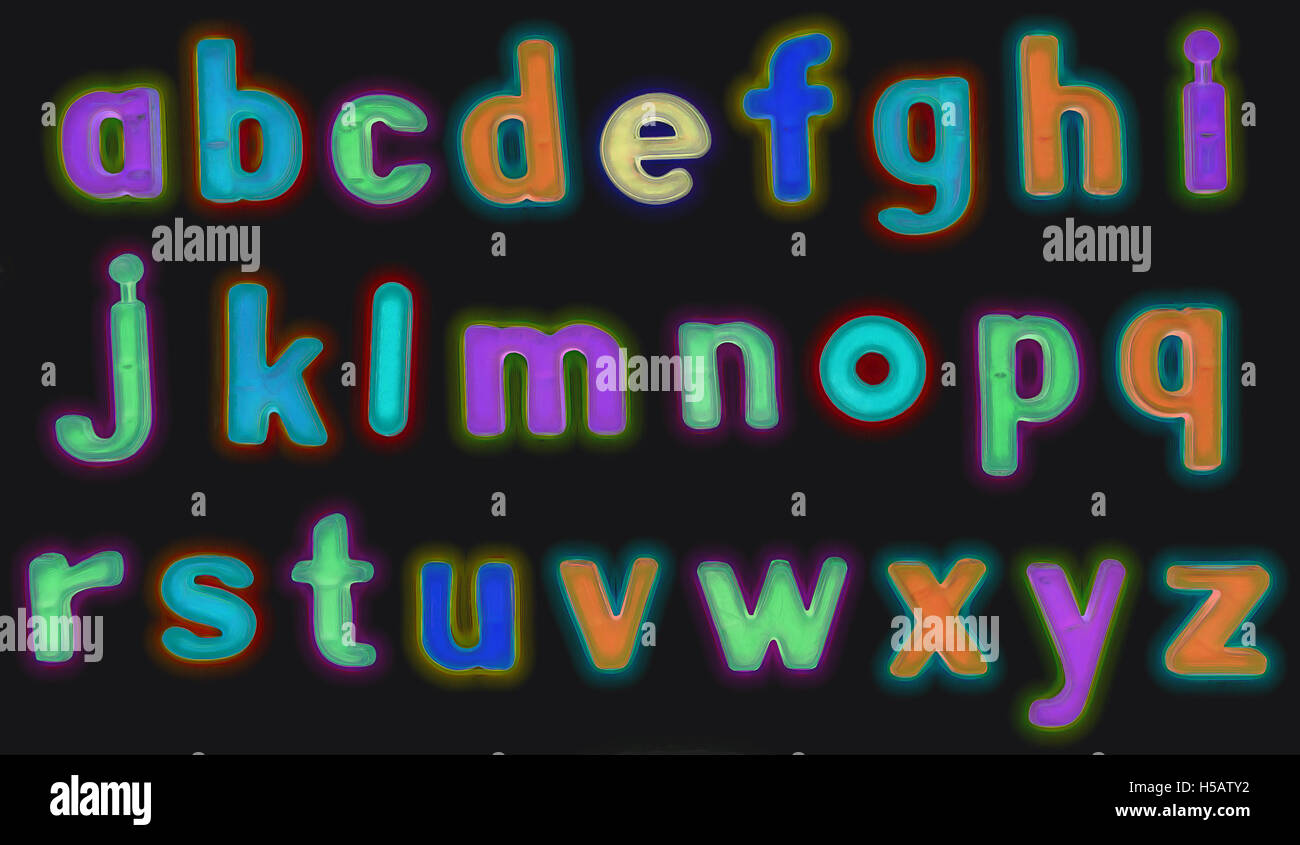 Plastic multicoloured plastic letters on a white background Stock Photo ...