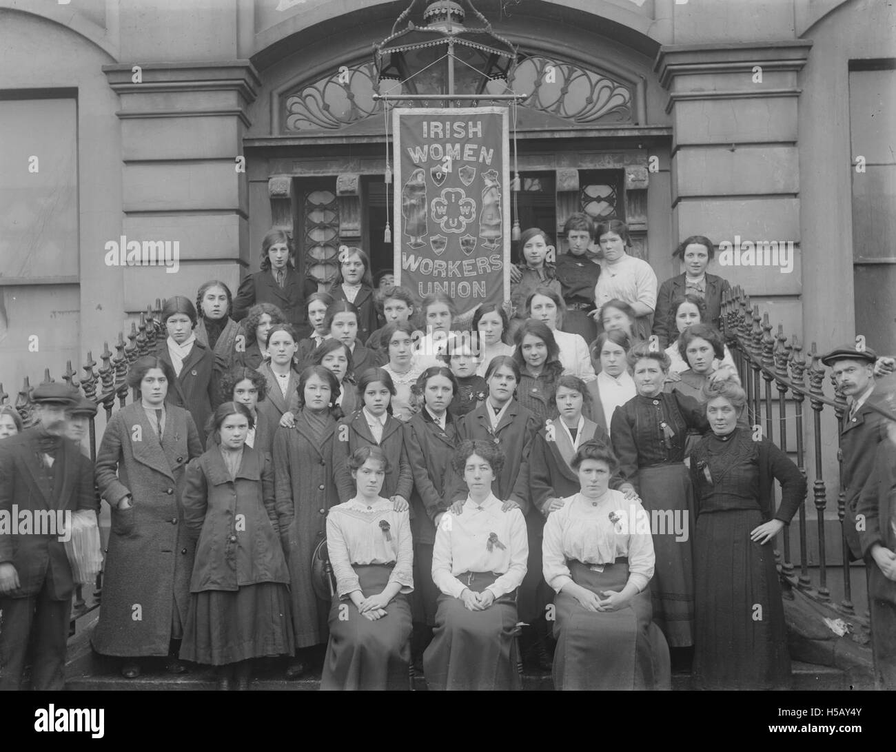 This photograph shows members of the Irish Women Workers' Union ...