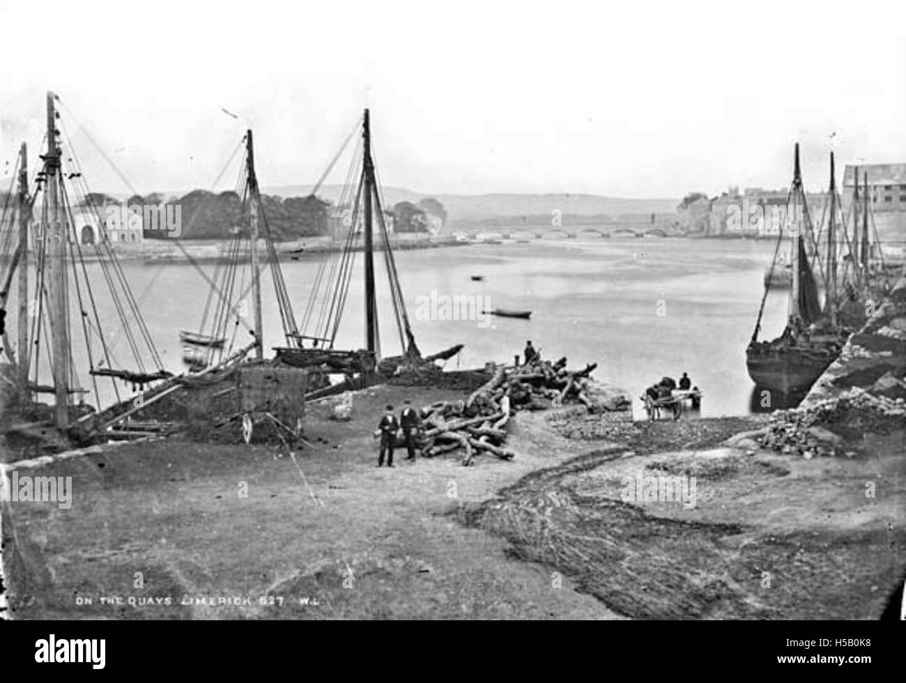A photograph of the Quays in Limerick, Ireland. The image captures the ...