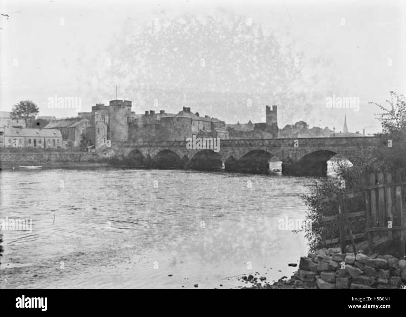 Thomond Bridge in Limerick, Ireland, is a historic structure spanning ...