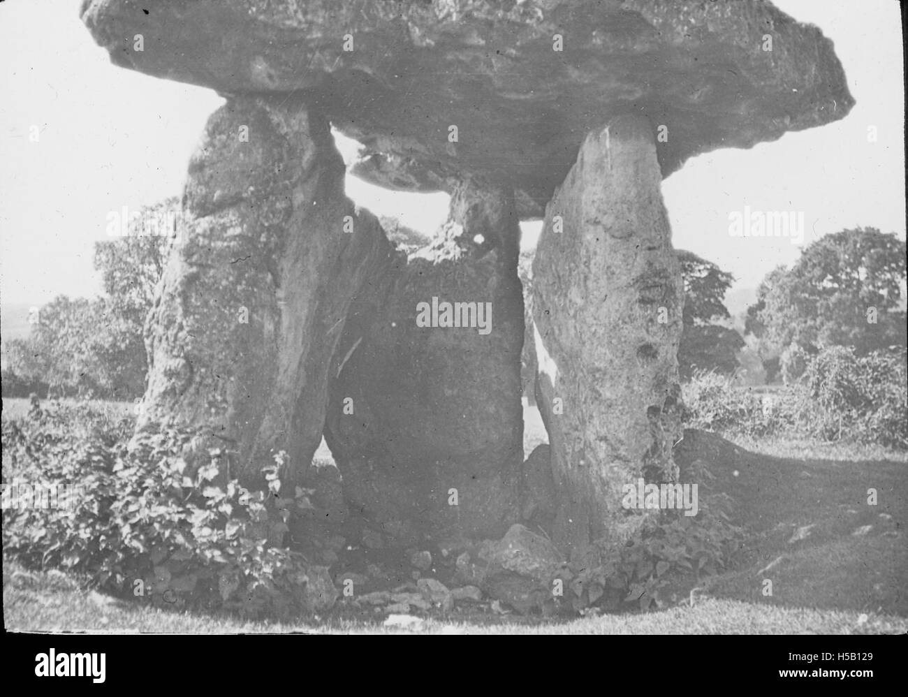 Historic ancient welsh monuments Black and White Stock Photos & Images ...