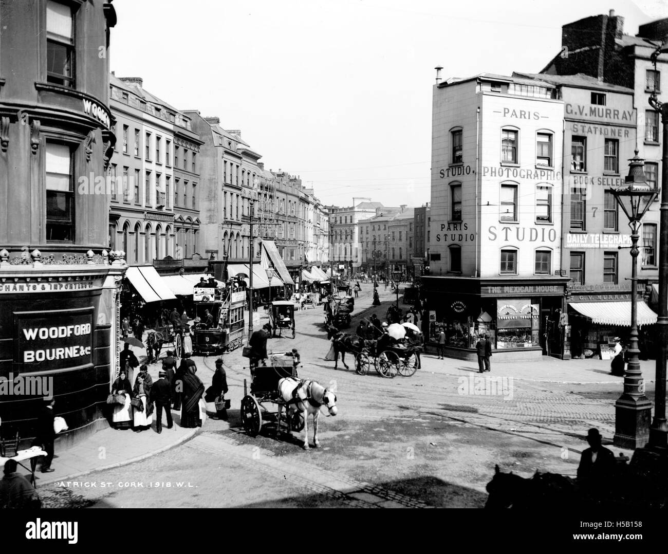 A view of Patrick Street, Cork, seen from Daunt’s Square. This area is ...