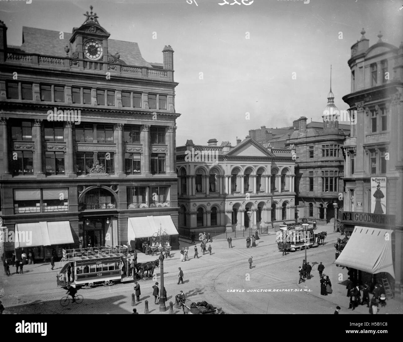The image shows 9 Castle Junction, a notable location in Belfast ...