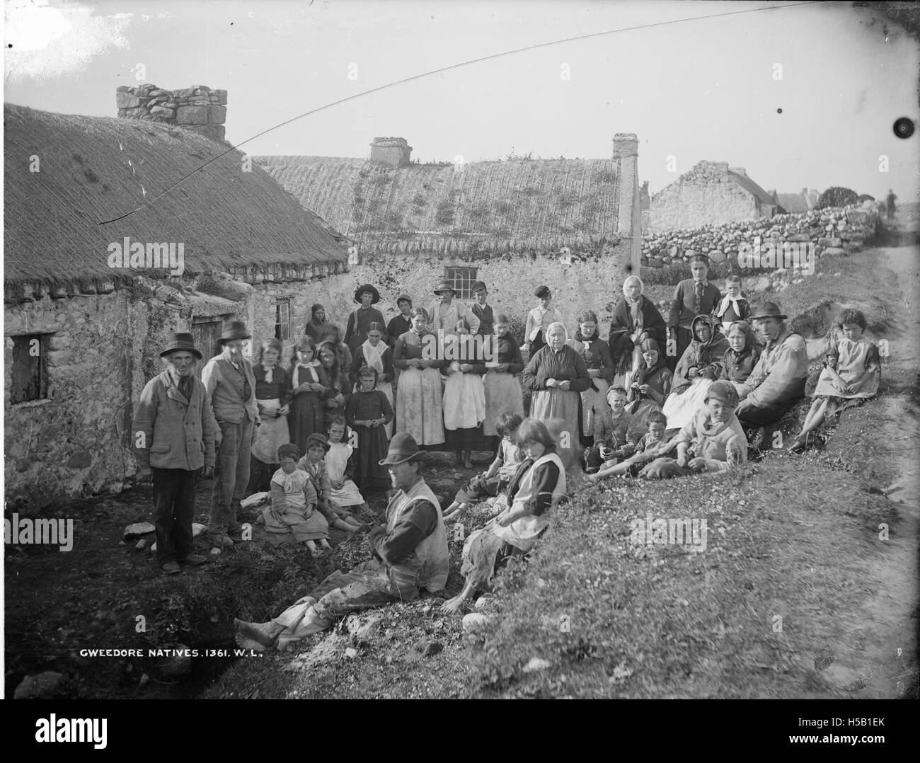 This photograph features nine native people from Gweedore, County ...