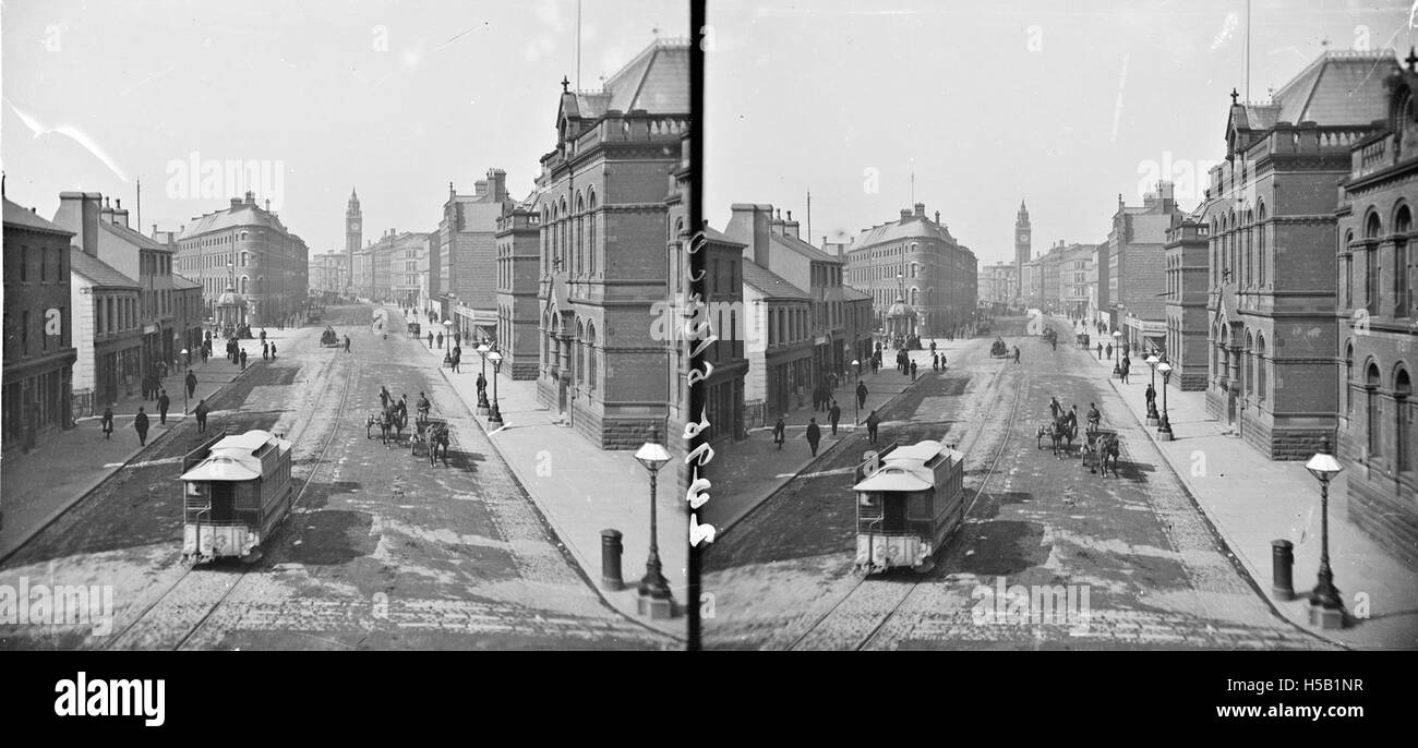 A scene from Belfast, Northern Ireland, depicting the city’s urban life ...