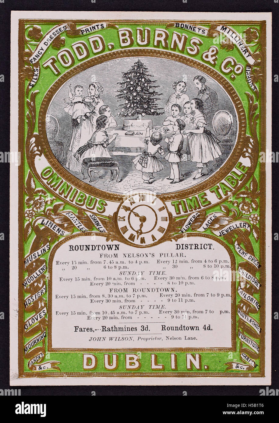 The 3 Todd, Burns & Co. Omnibus Time Table offers a schedule for the ...