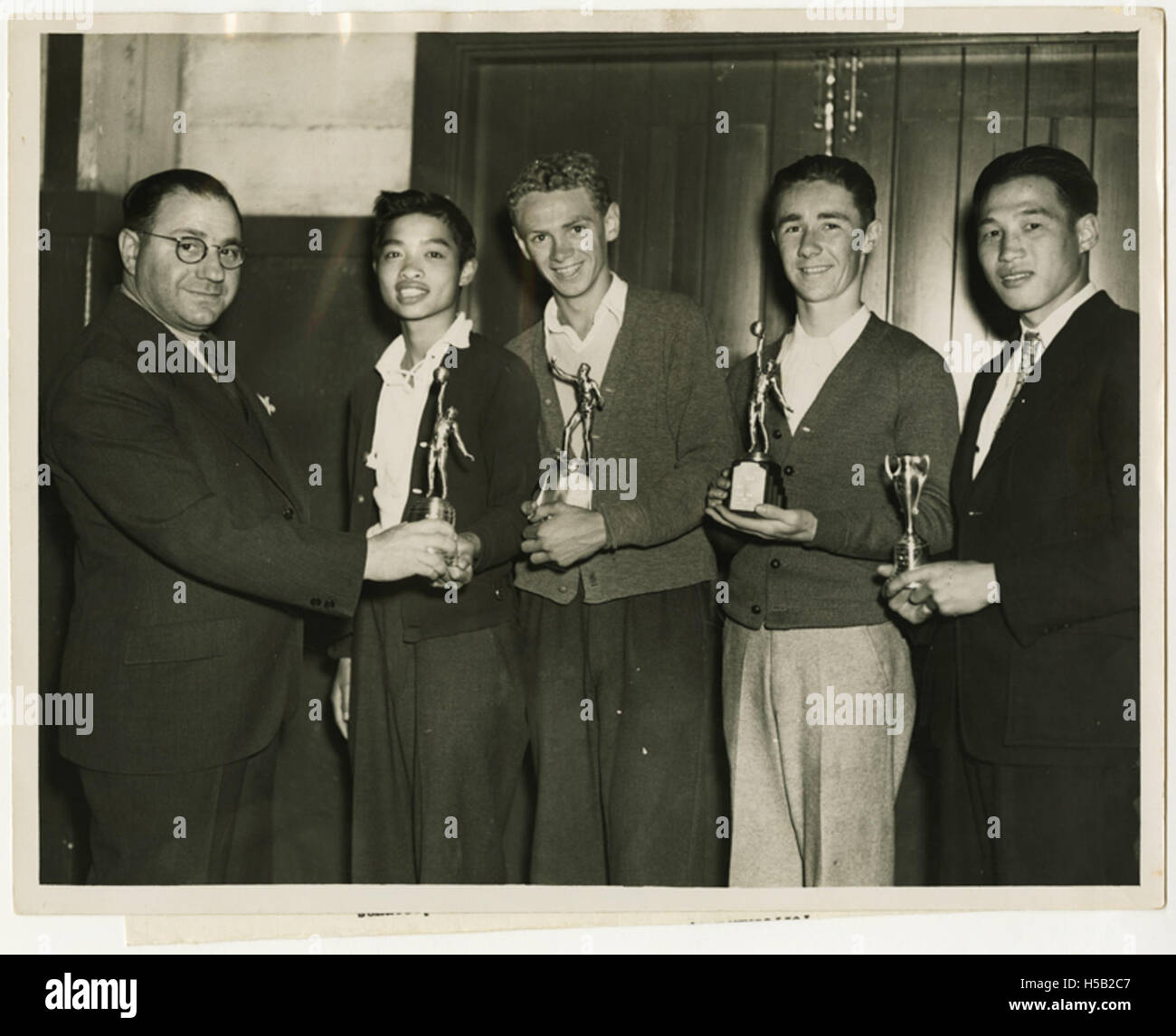 A photograph from the 1937 All-Nations Basketball Tournament in Oakland ...