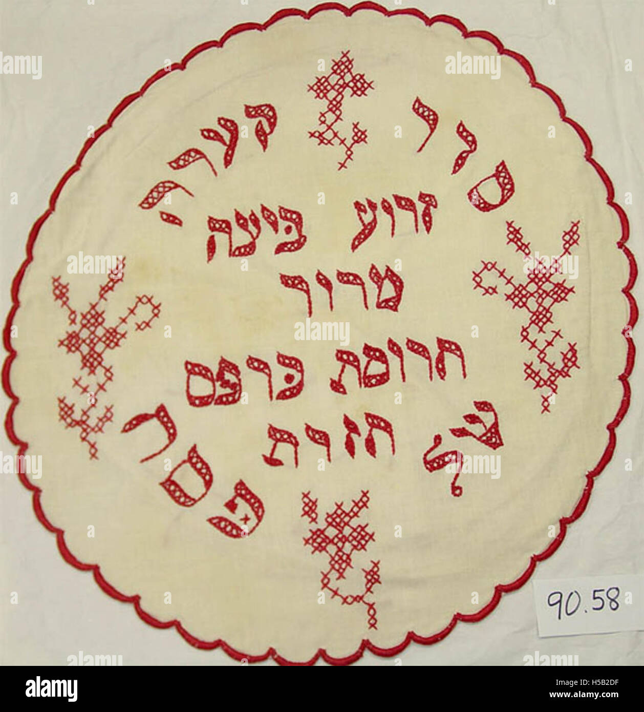 A matzah cover is a ceremonial textile used during Jewish holidays like ...