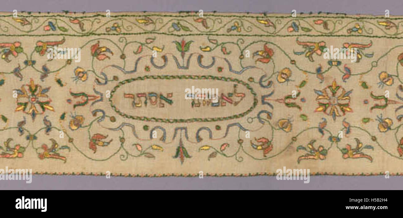 A Torah binder used in Jewish ceremonies such as circumcision, along ...