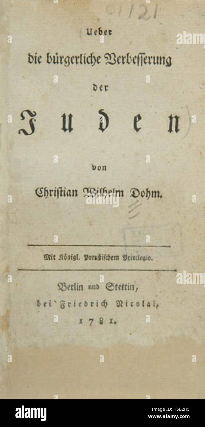 A historical work by Christian Wilhelm Dohm discussing the civic ...
