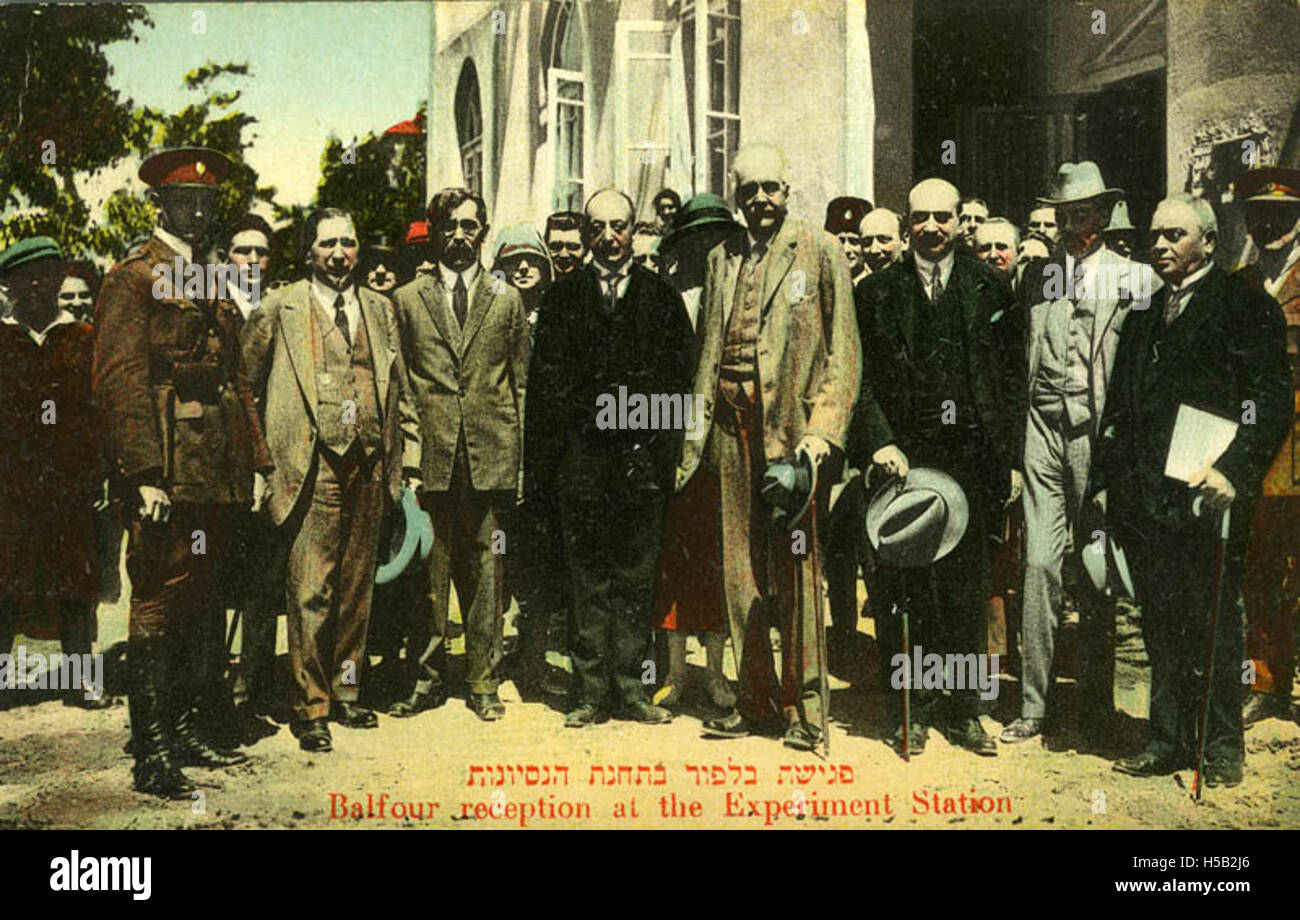 The Balfour reception held at the Experiment Station in Israel ...