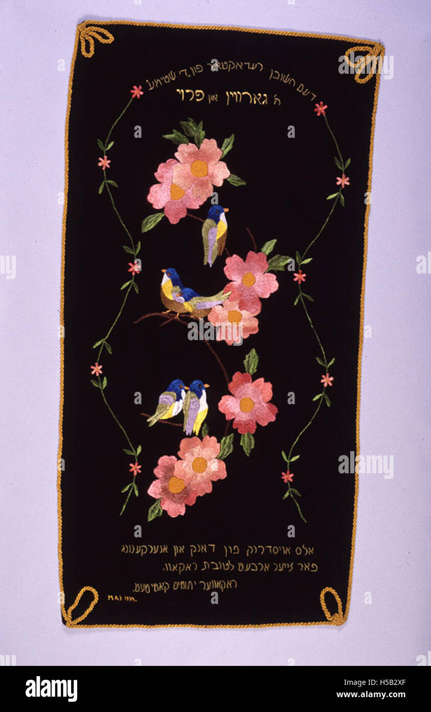 This piece is a wall hanging created in Rakov, Poland, featuring ...
