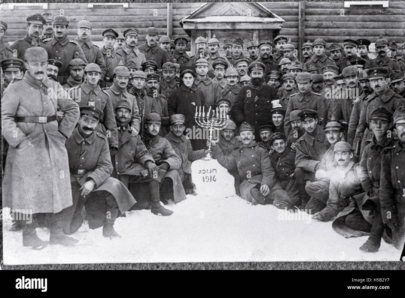 Jewish soldiers during World War I celebrating Hanukkah in Russia. The ...