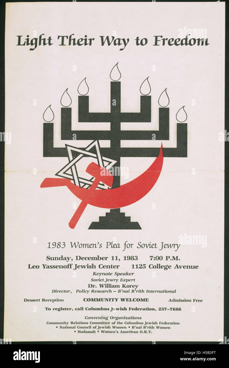 A poster promoting the American Soviet Jewry Movement, highlighting ...