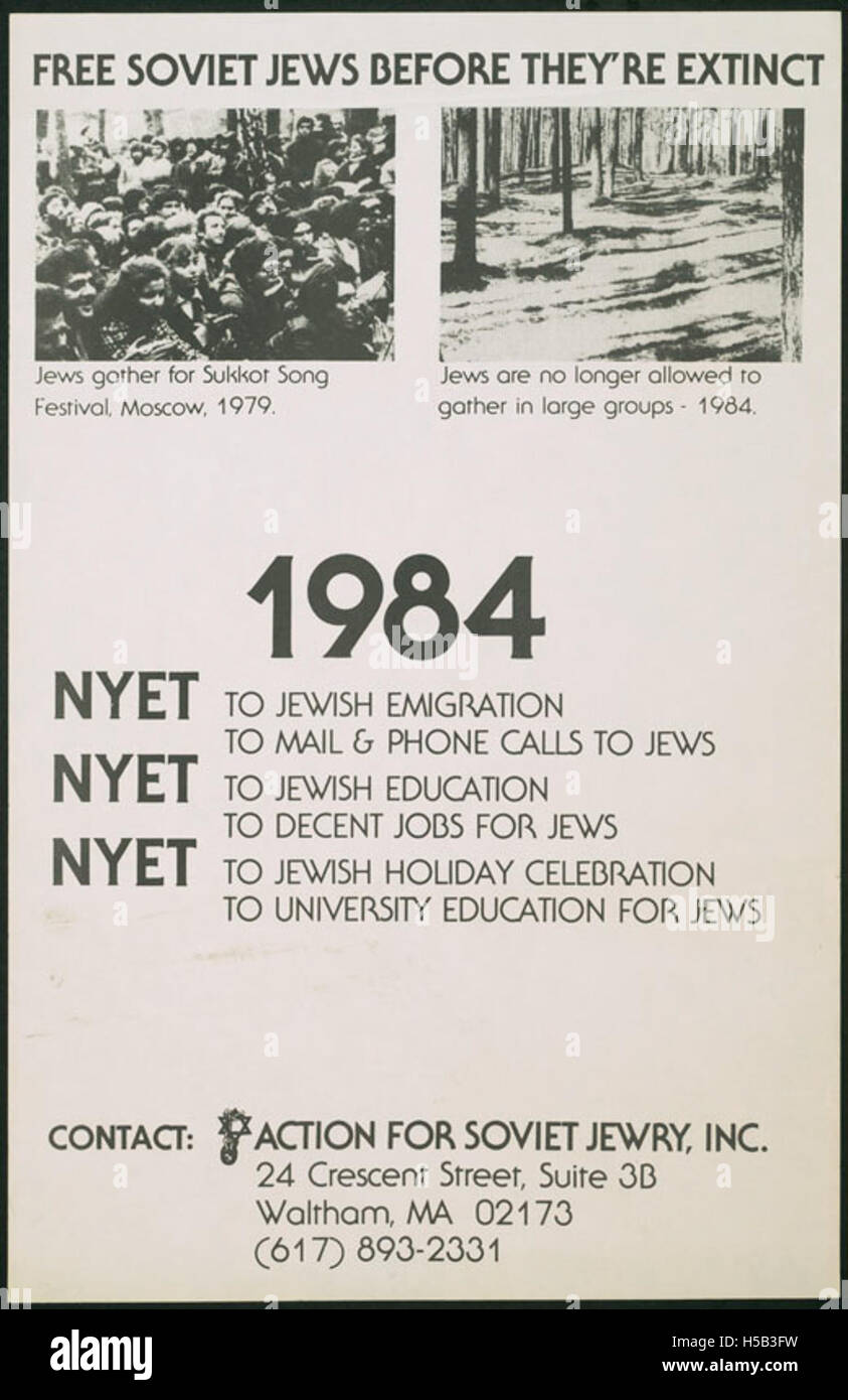 A poster from the American Soviet Jewry Movement, advocating for the ...