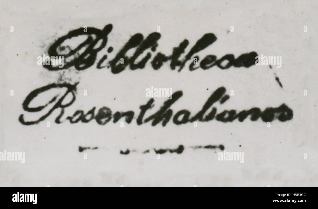 Bibliotheca rosenthaliana hi-res stock photography and images - Alamy