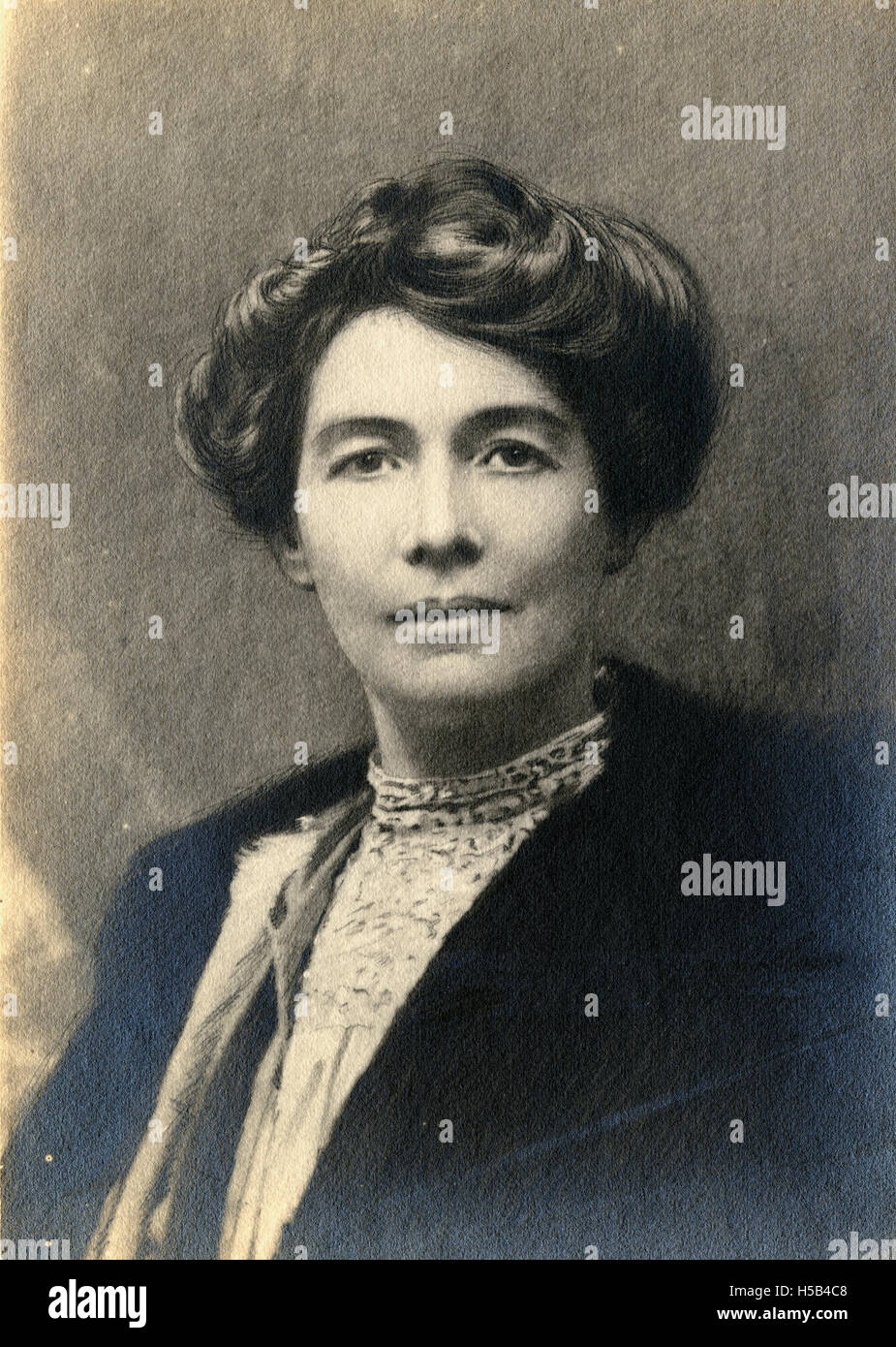 A portrait of Emmeline Pethick Lawrence, a prominent British suffragist ...