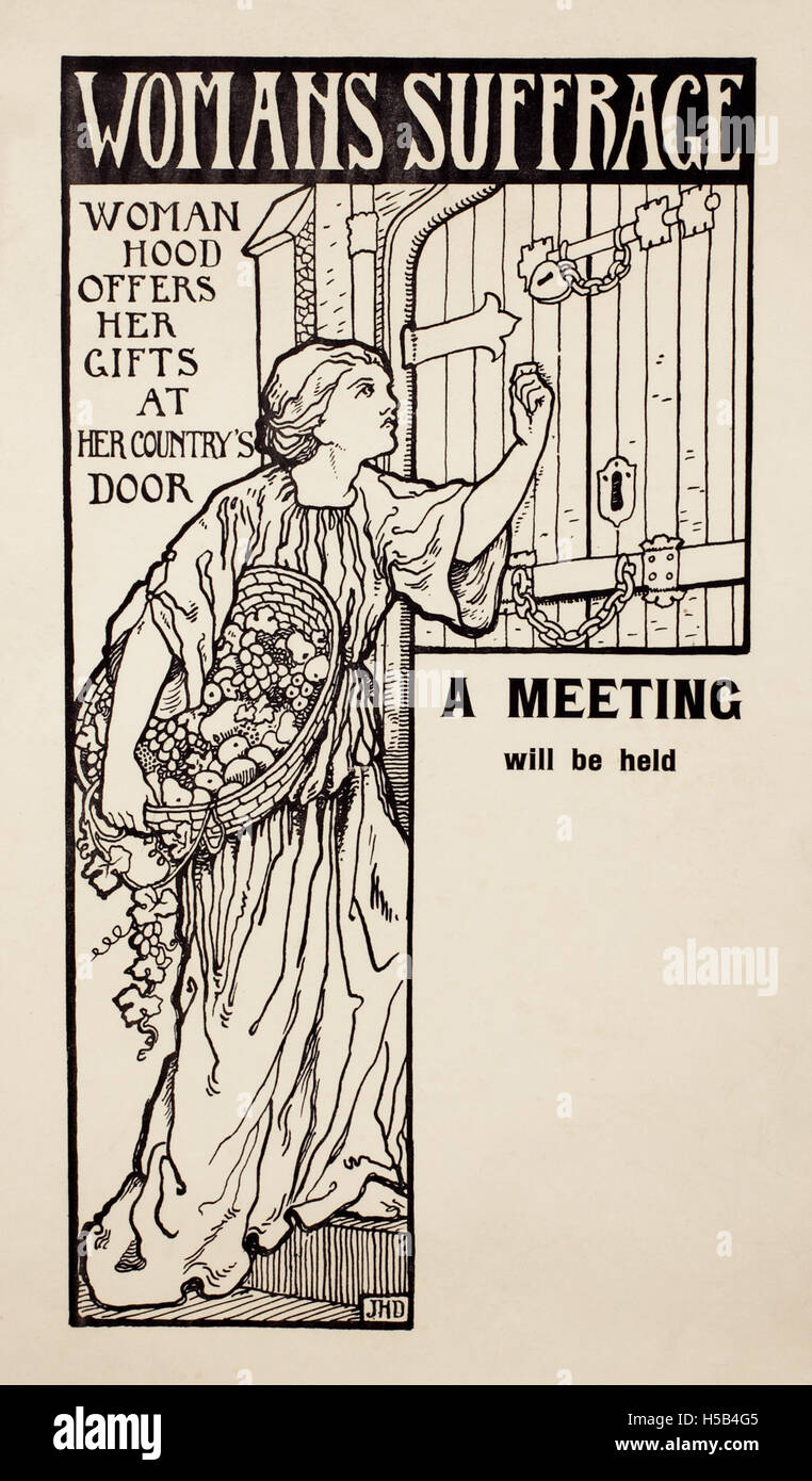 Illustrations showing the theme of suffrage, highlighting women's ...