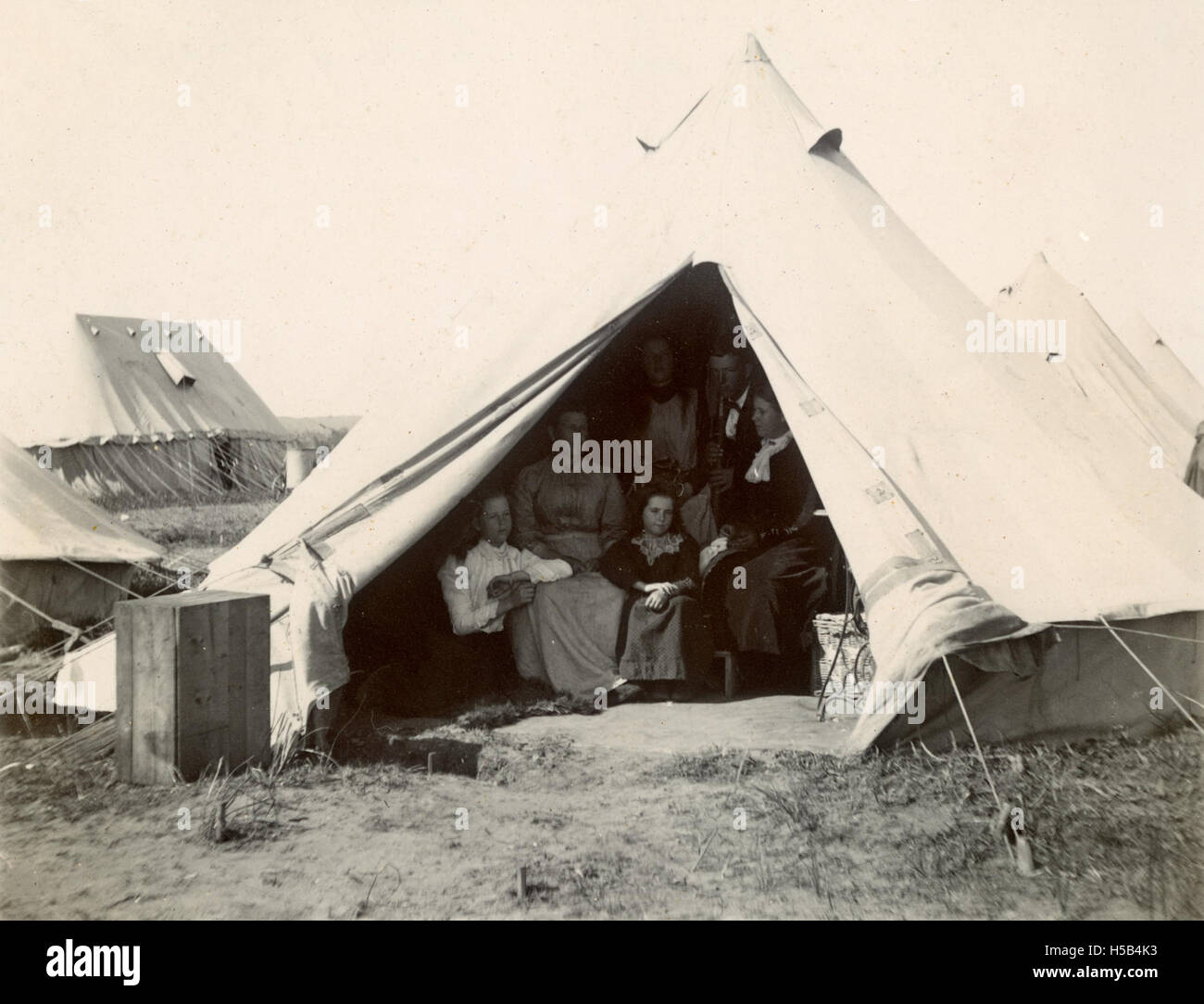 This photograph depicts a Boer family around the year 1901, likely ...