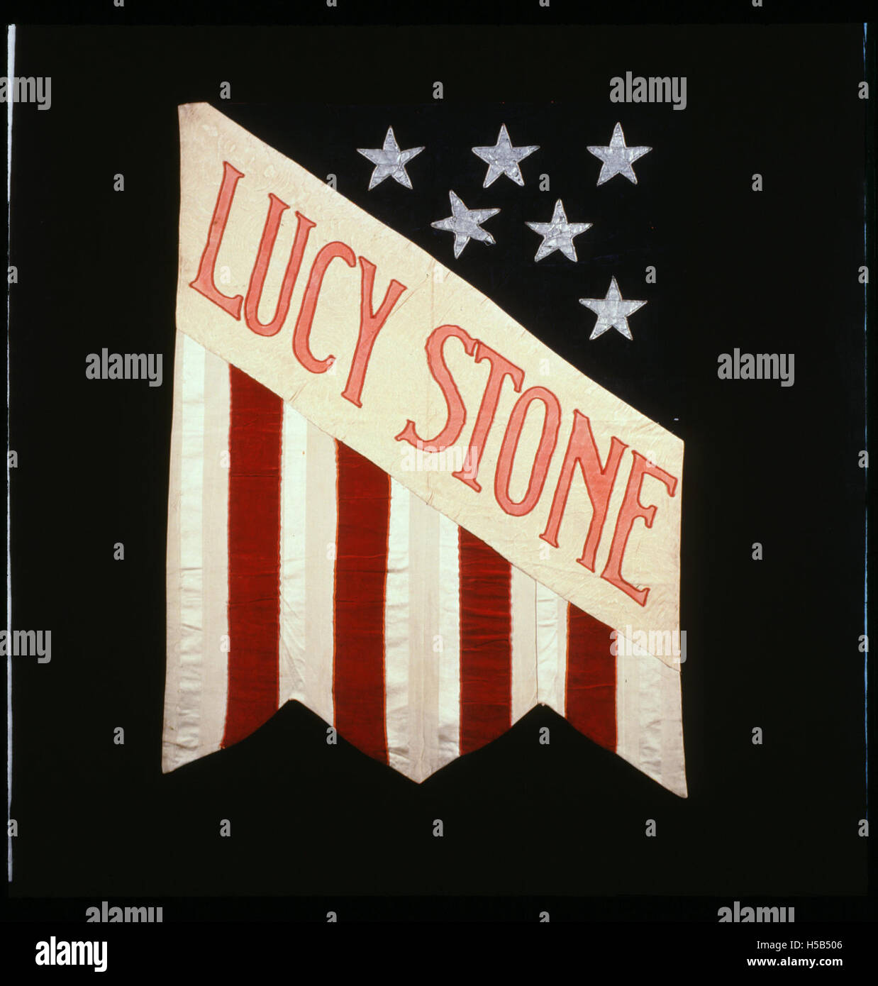 A suffrage banner used to promote women's right to vote, likely during ...