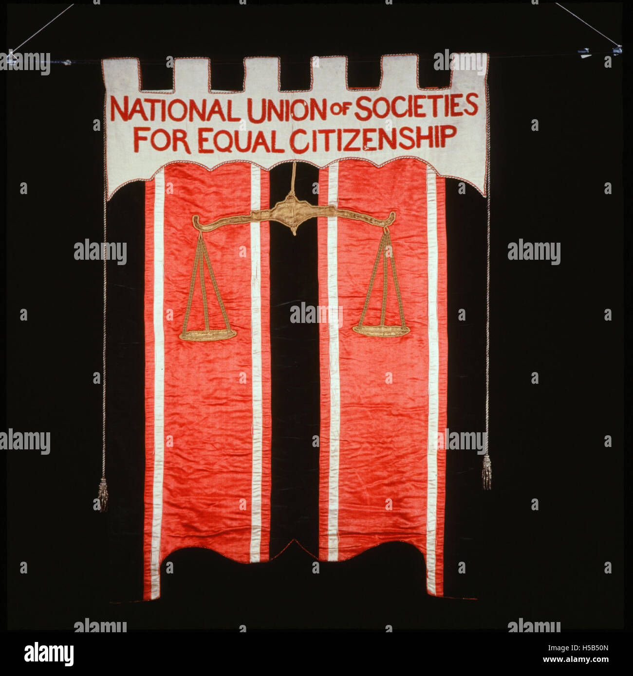 A suffrage banner represents the activism and campaigning efforts of ...