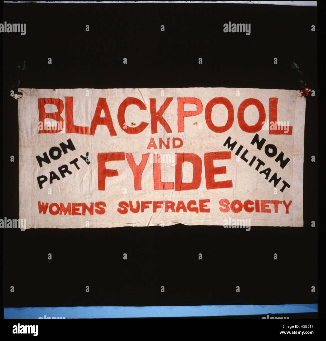 A suffrage banner used during the women's suffrage movement to advocate ...
