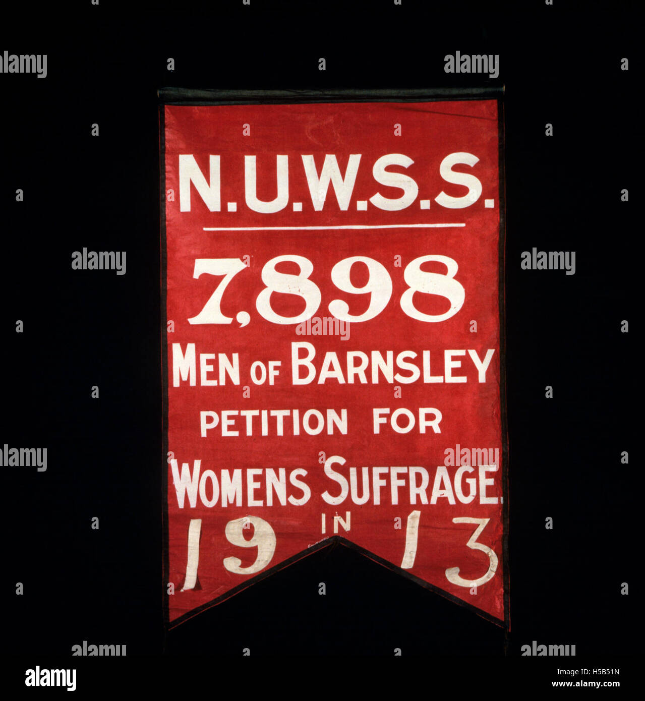 A suffrage banner from the National Union of Women's Suffrage Societies ...