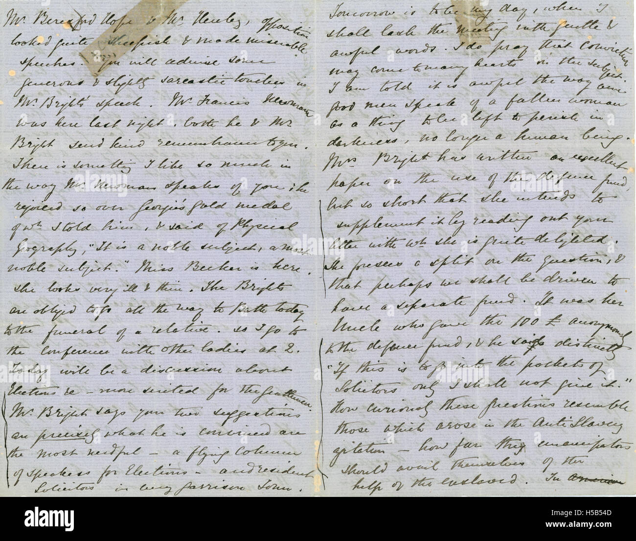 This is a historical letter from Josephine Butler to George Butler ...