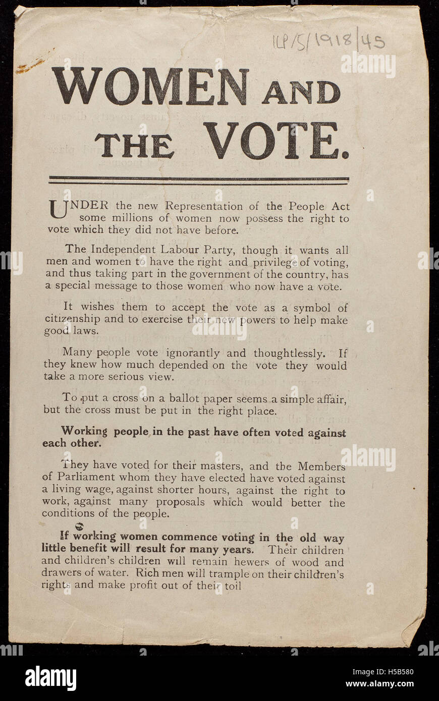 A leaflet promoting women's suffrage, advocating for women's right to ...