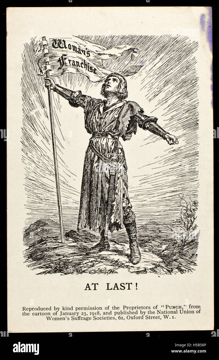 A historic moment marking the achievement of women's suffrage in 1918 ...