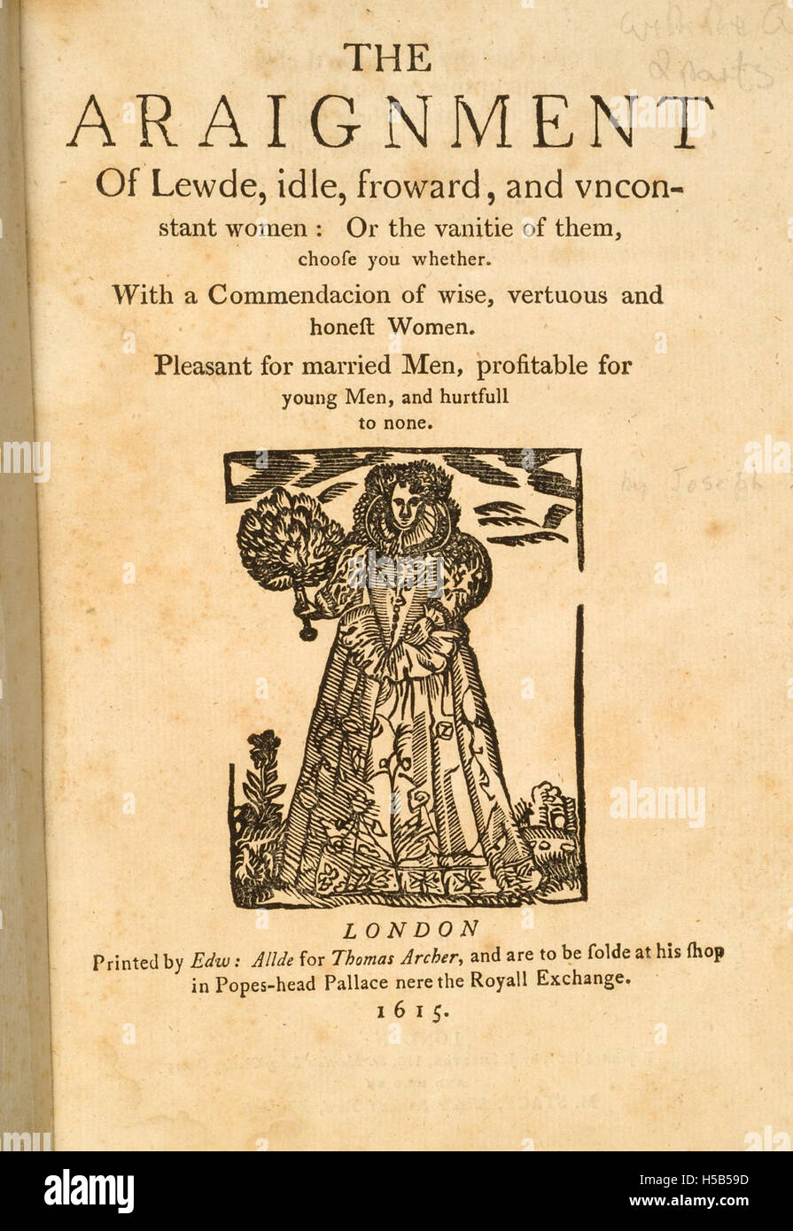 This historical document, dating back to 1615, details the arraignment ...