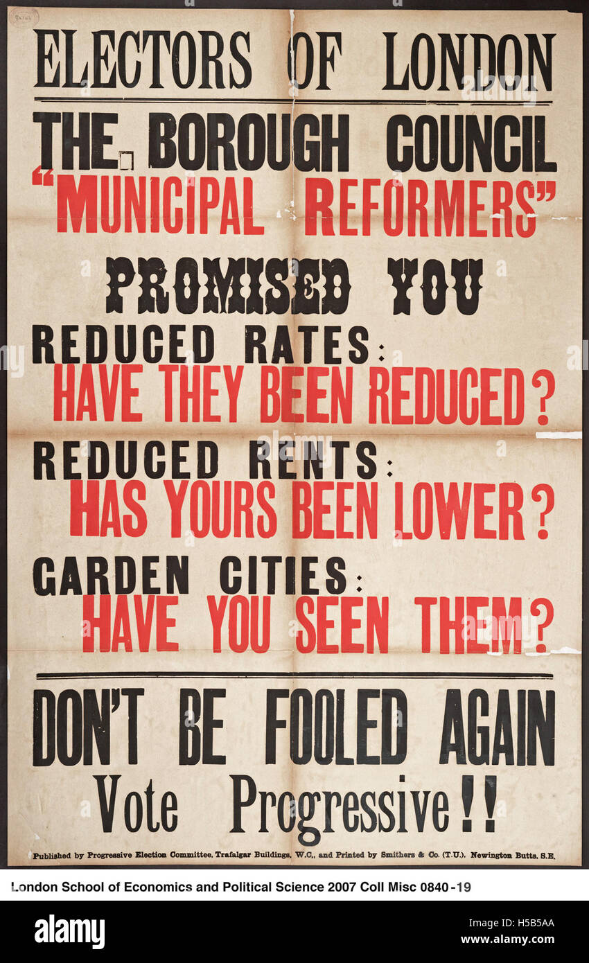 A political poster representing the Progressive Party, showcasing its ...