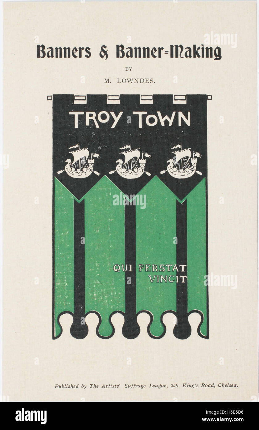A pamphlet from 1909 detailing the process of creating banners Stock ...