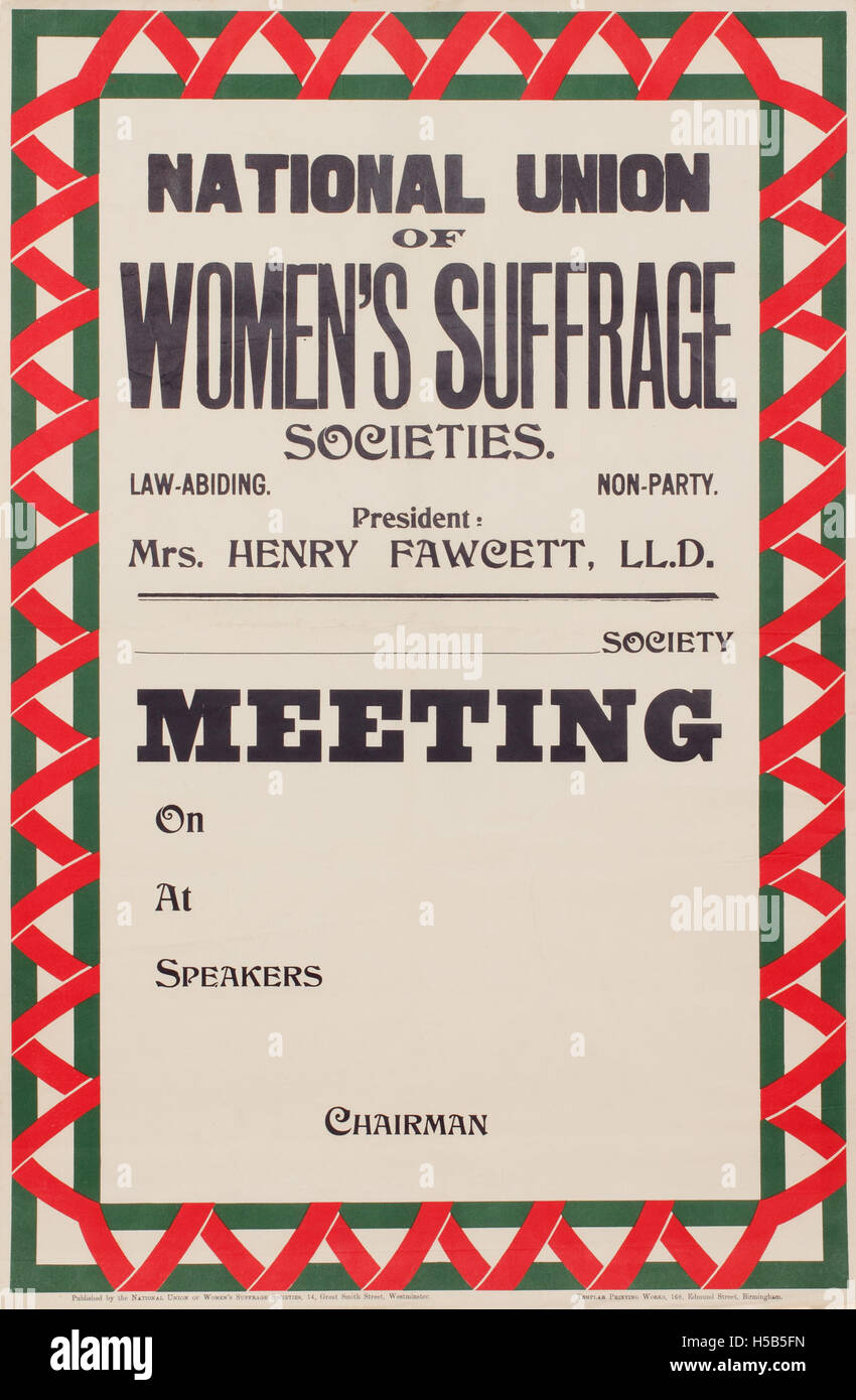 National Union Of Womens Suffrage Societies High Resolution Stock ...
