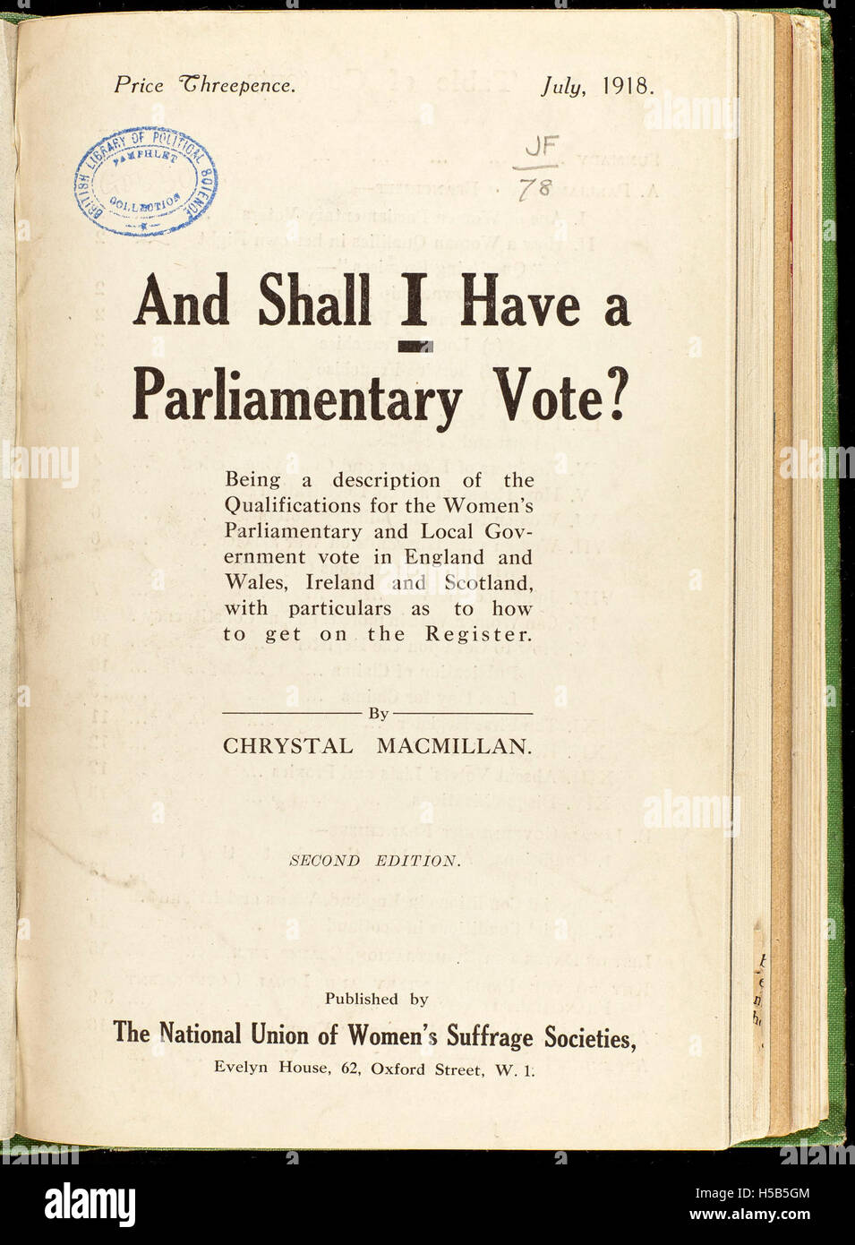 This pamphlet from 1918 promotes votes for women, reflecting the ...