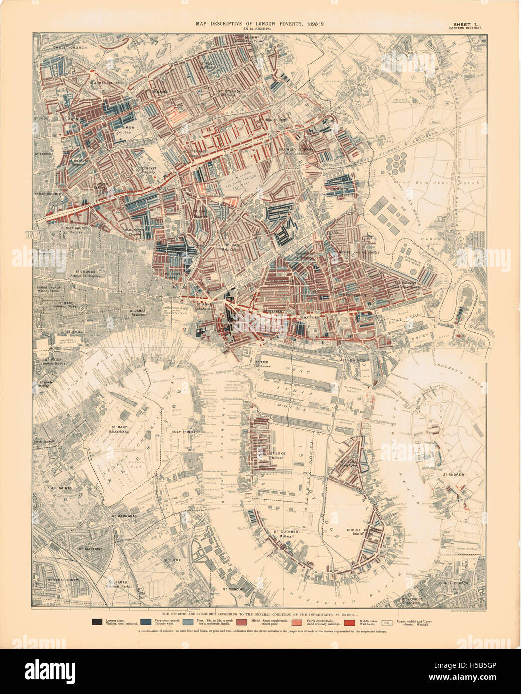 London 1898 map hi-res stock photography and images - Alamy