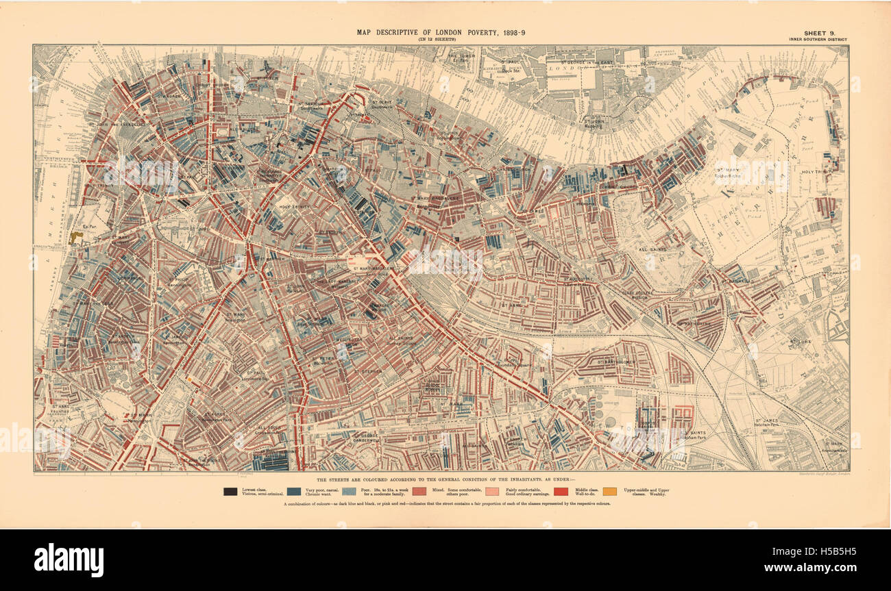 London 1898 map hi-res stock photography and images - Alamy