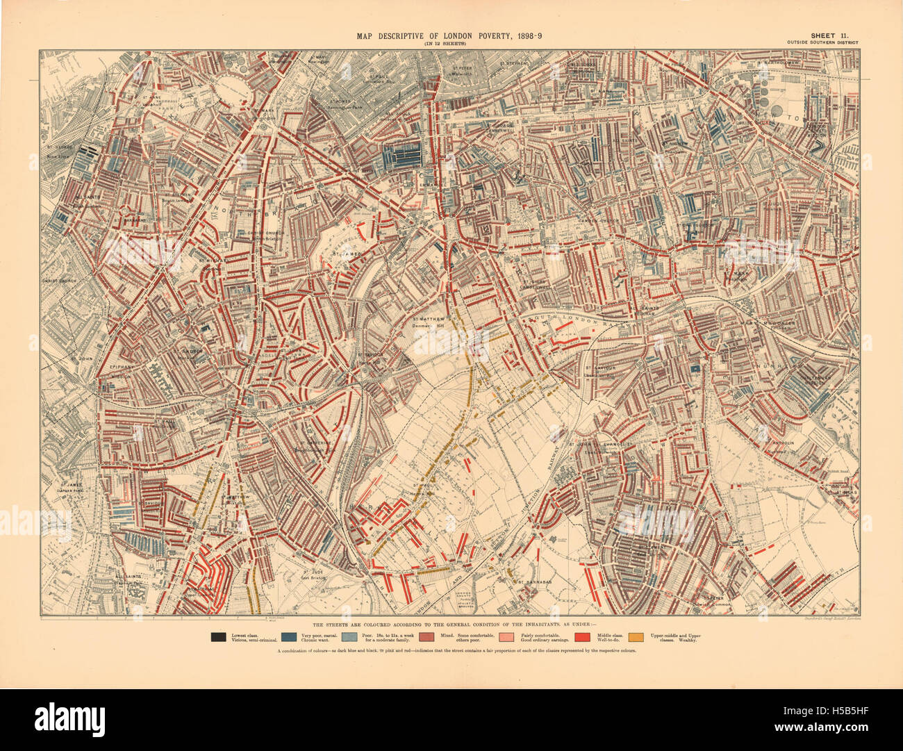 London 1898 map hi-res stock photography and images - Alamy