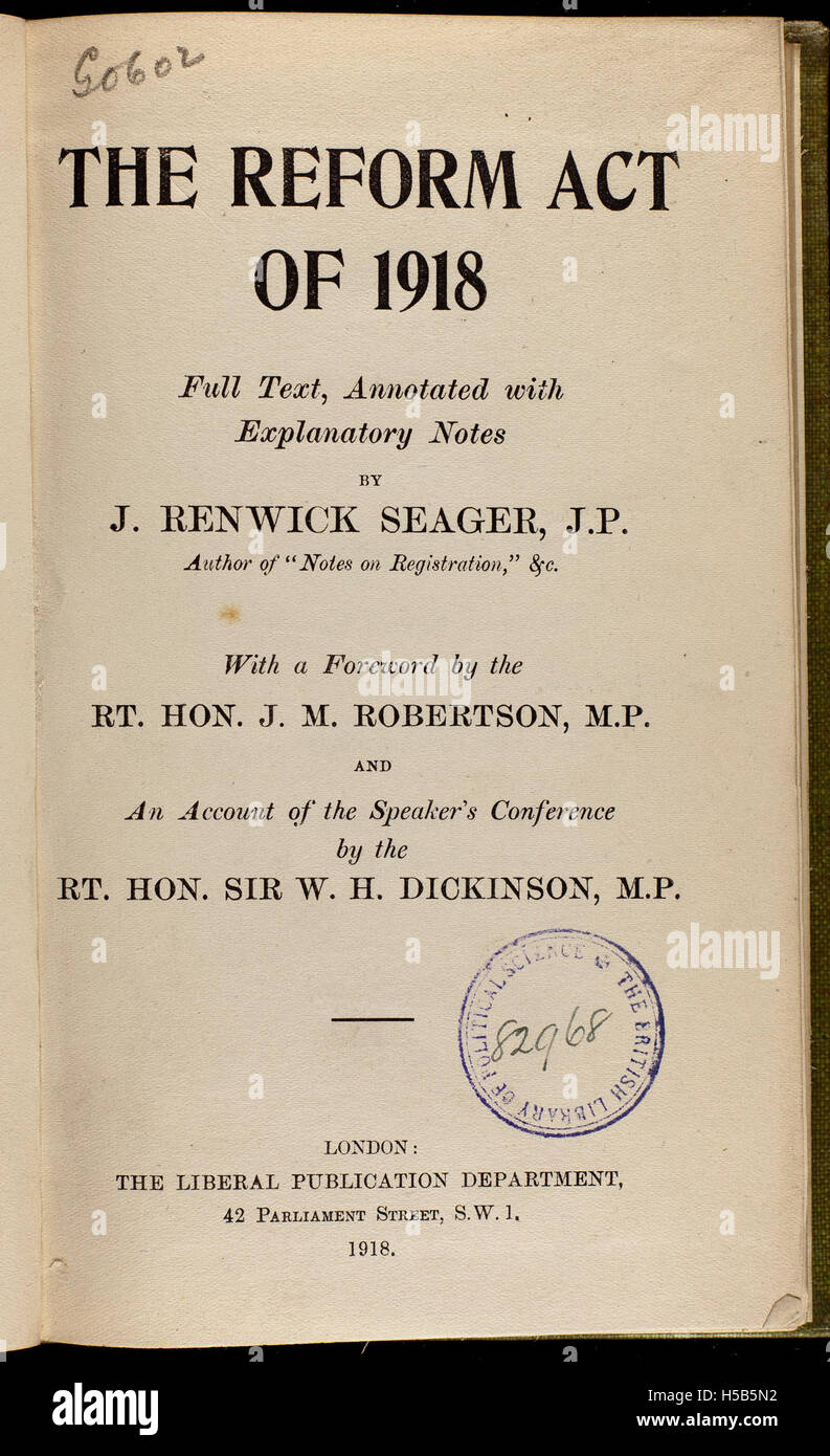 The Representation of the People Act, passed in 1918, was a landmark ...