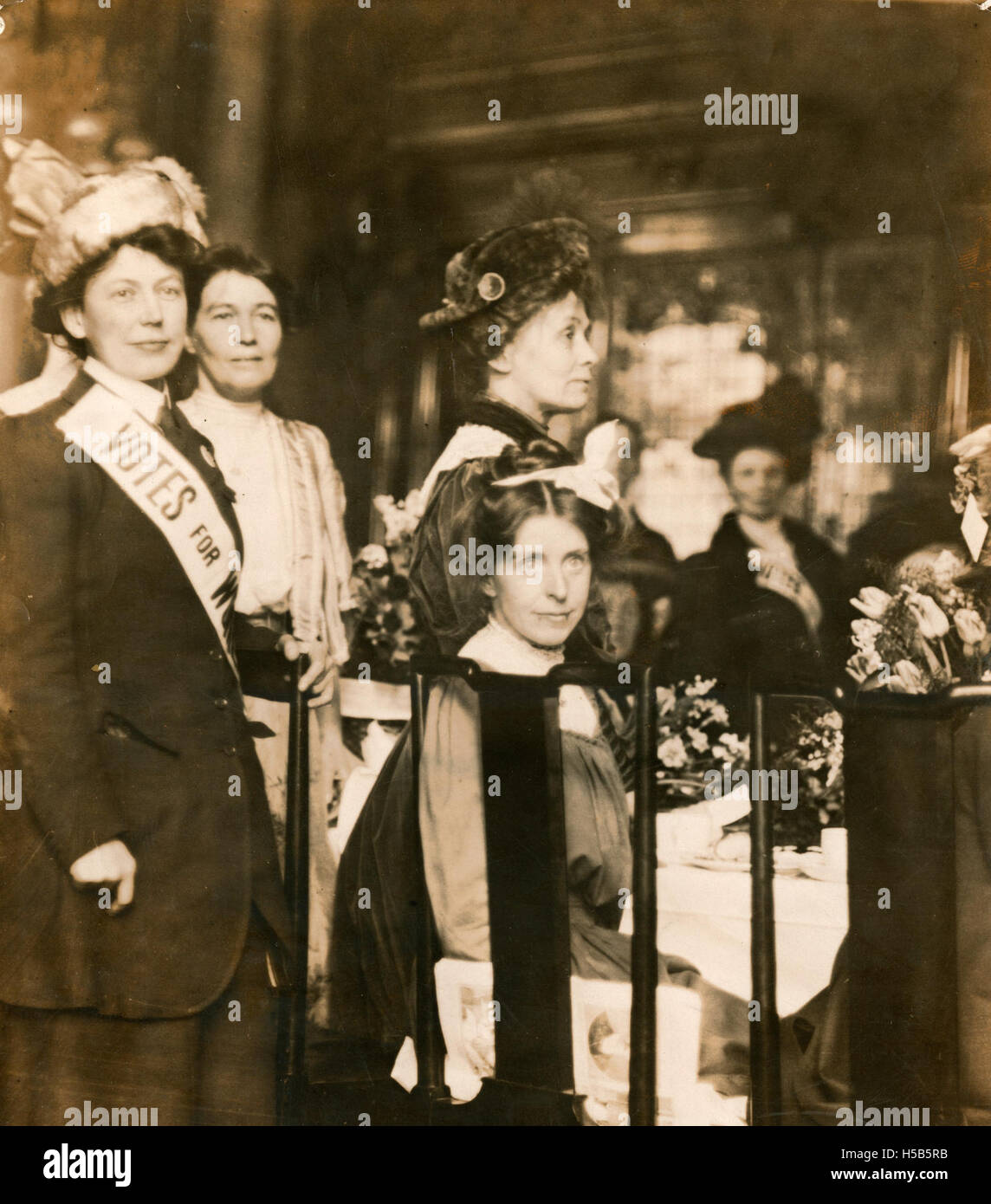 Suffragette leaders at a Women's Social & Political Union (WSPU ...