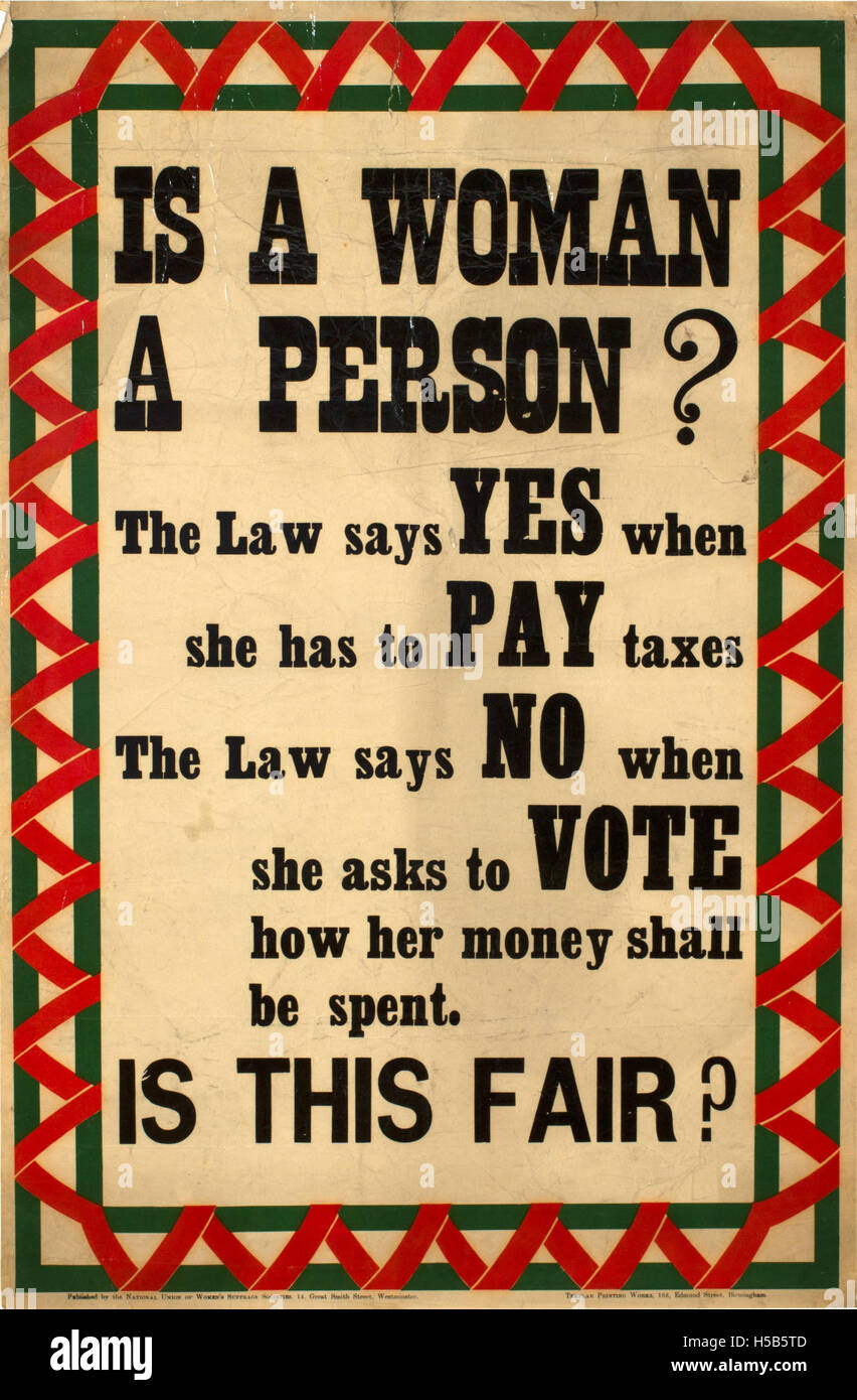 A suffrage campaign from 1911-1917 questioning the legal status of ...