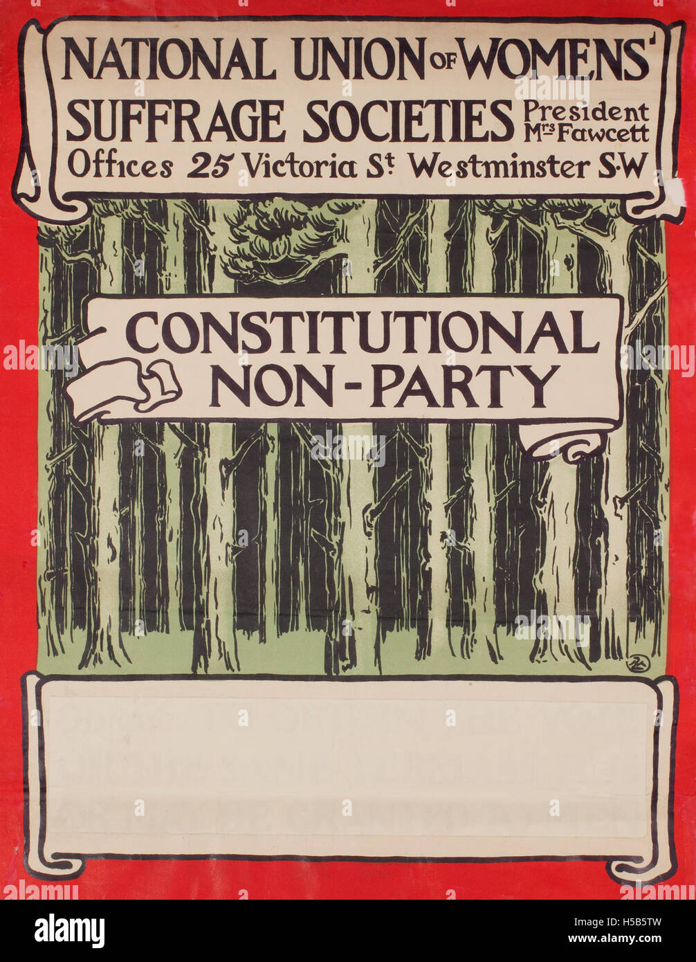 This image depicts the suffrage campaigning activities of the National ...