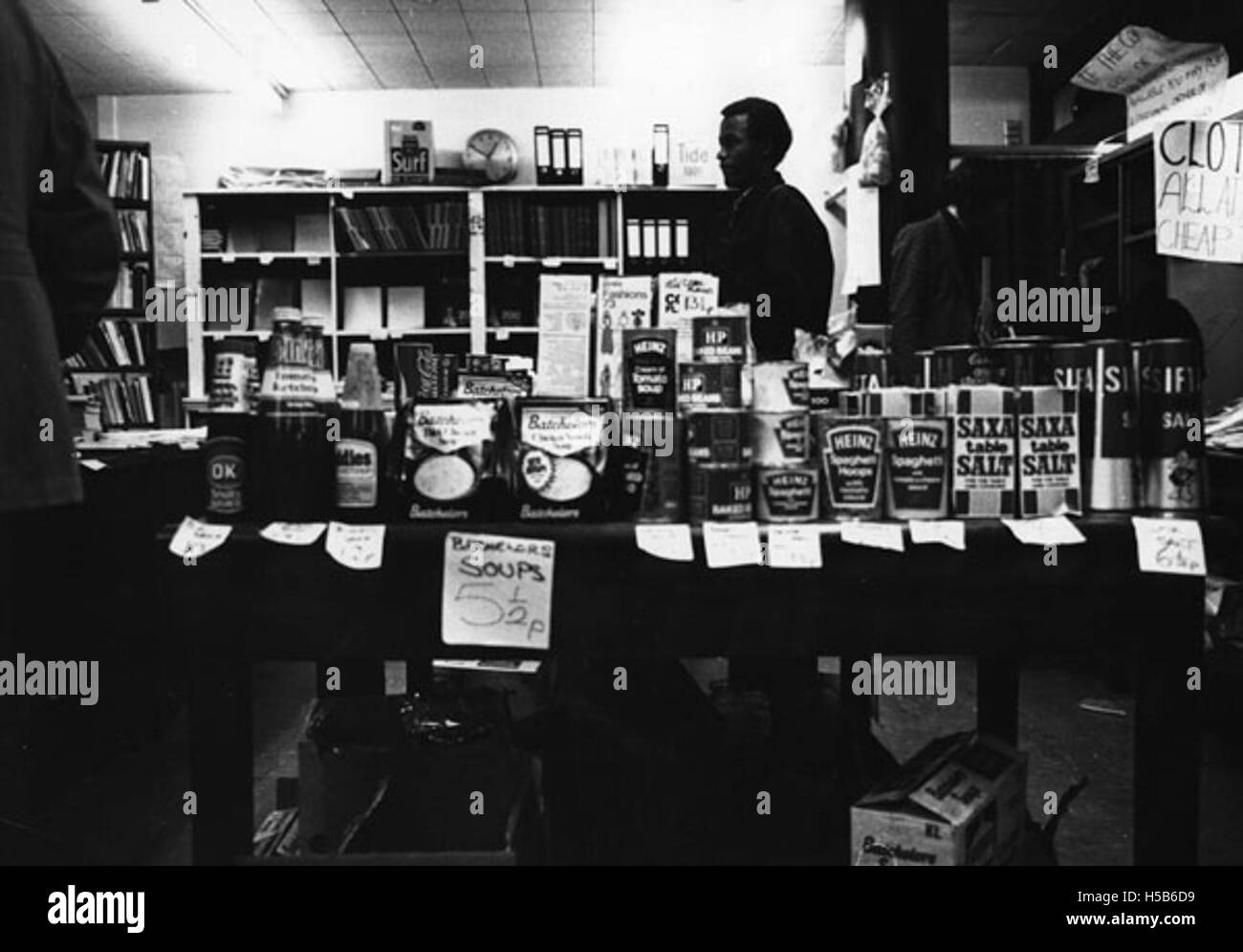 A photograph of the Students' Union Shop in 1973, reflecting the ...