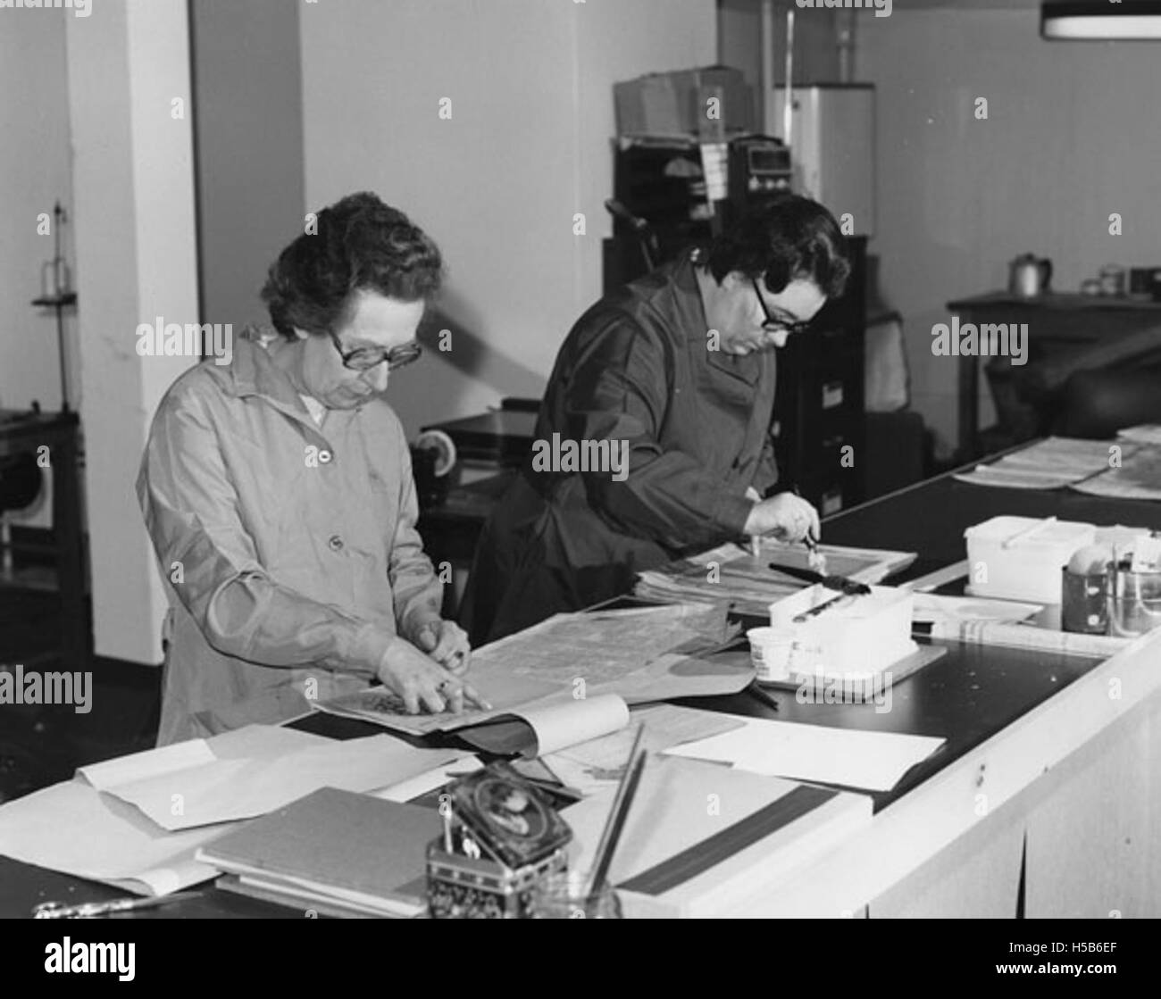 This image from 1978 depicts The Bindery, a place where books were ...