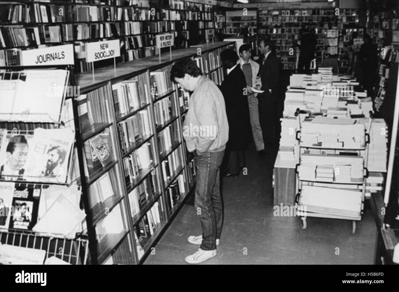 This photograph shows the interior of the Economist Bookshop around ...