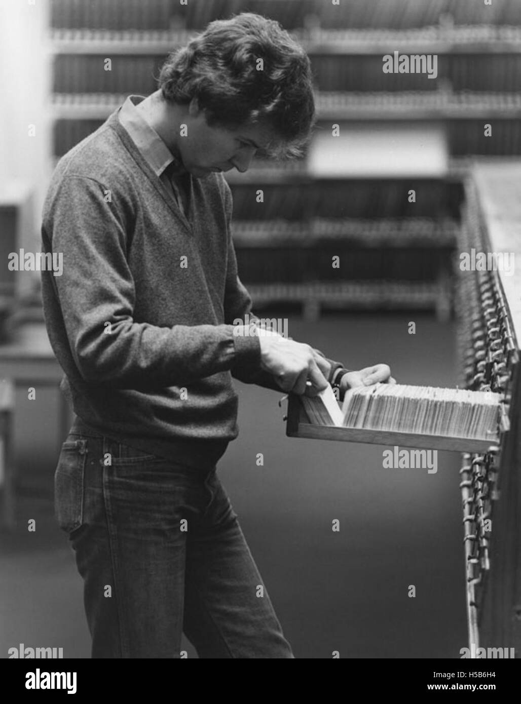 Library card catalog card Black and White Stock Photos & Images - Alamy