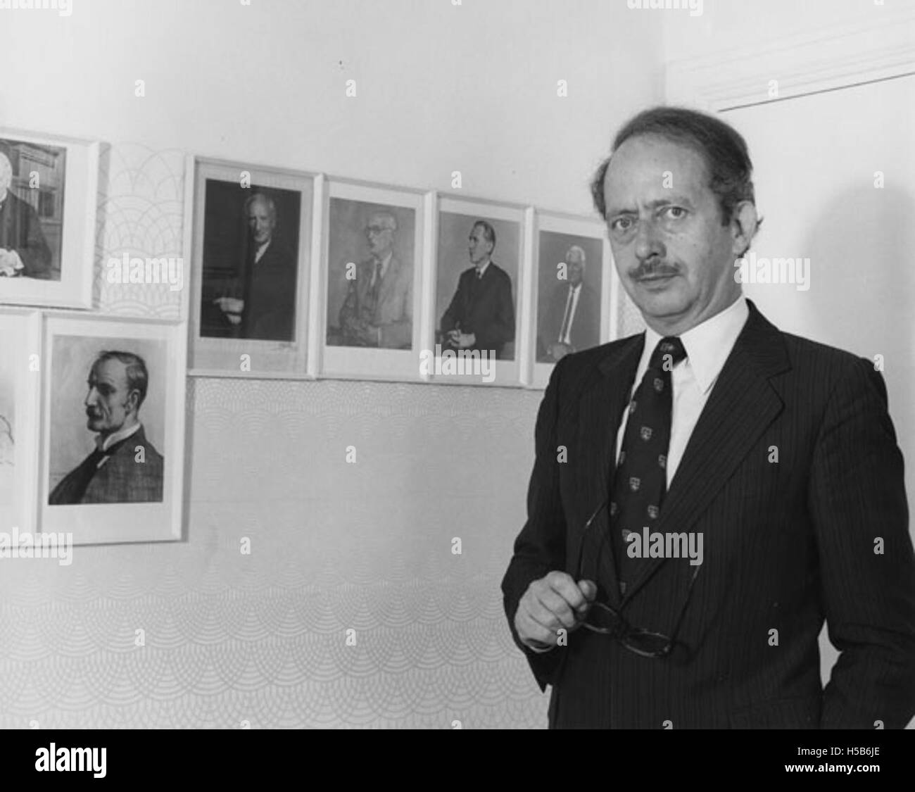 A portrait of Lord Dahrendorf, a prominent sociologist and politician ...